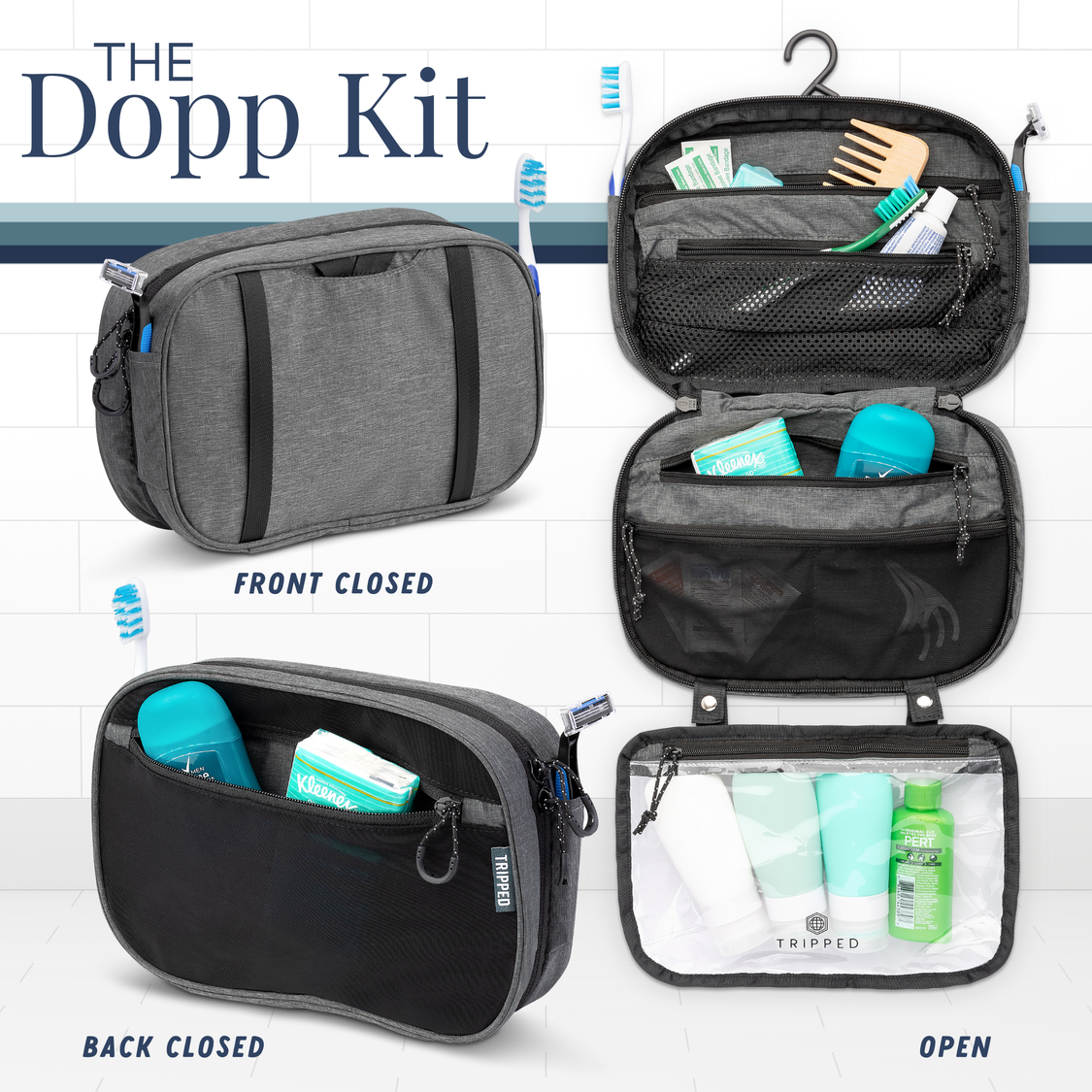 Travel Toiletry Bag Makeup Set for Men and Women Essentials – Tripped ...